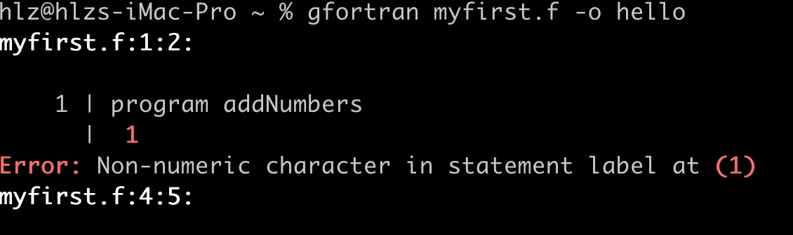 Fortran Non numeric Character In Statement Label At 